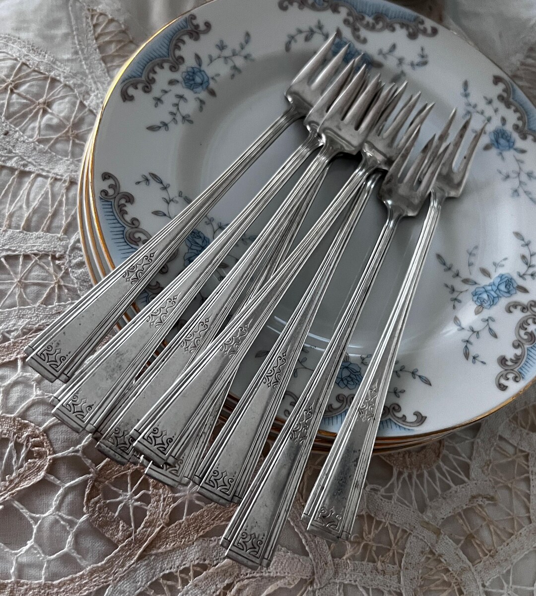 Vintage Silverplate Oyster Forks, Cocktail Forks, Shrimp Forks, Seafood ...