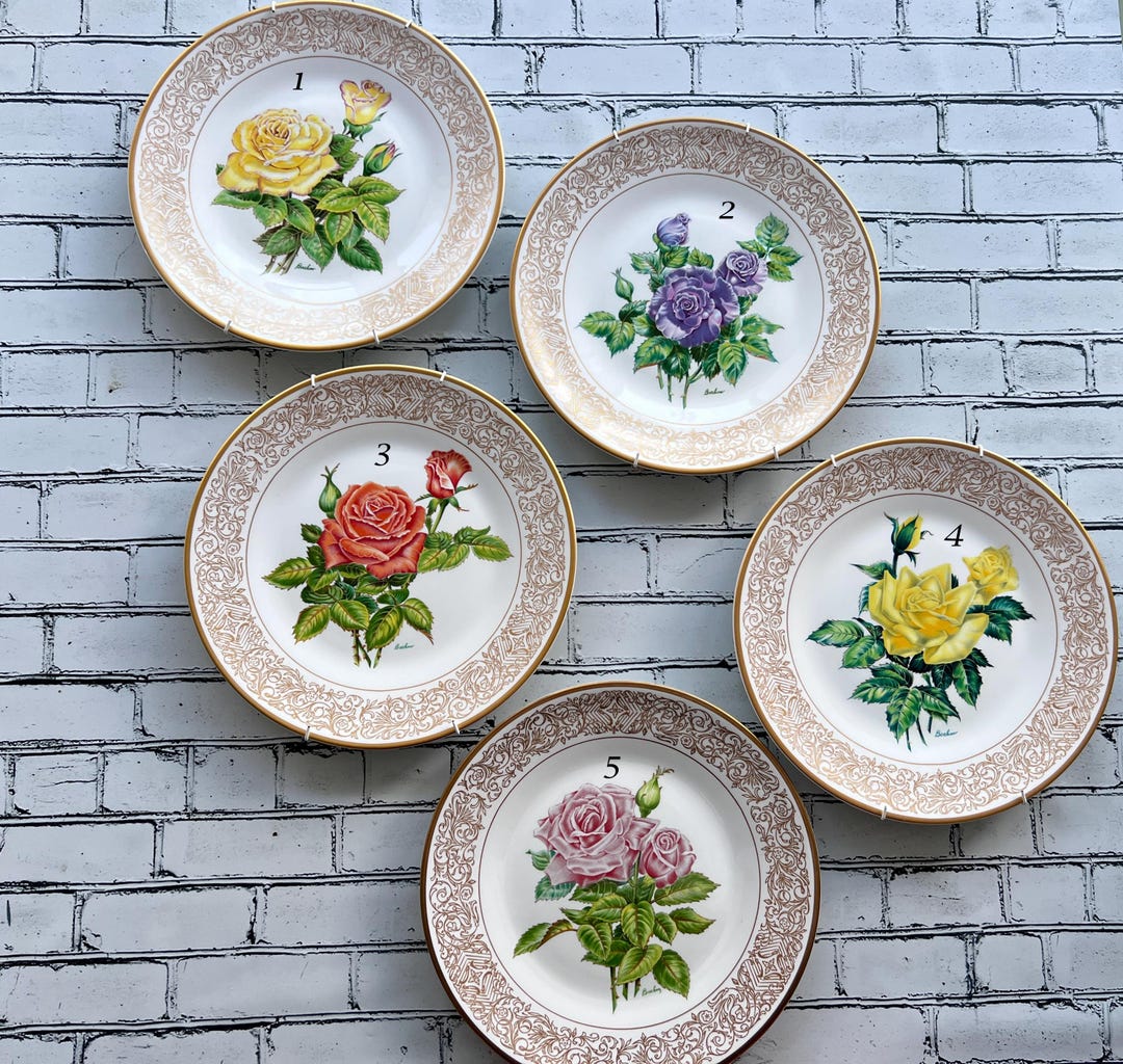 Wall Plates, Boehm Rose Collector's Plate, 1970, Rose Plate Home Wall ...