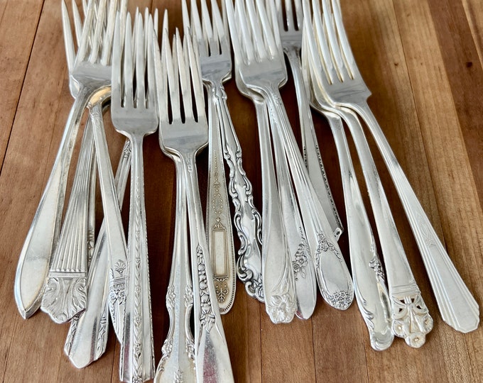 Mismatched Silverplate Dinner Forks for Crafts/vintage & Antique/craft ...