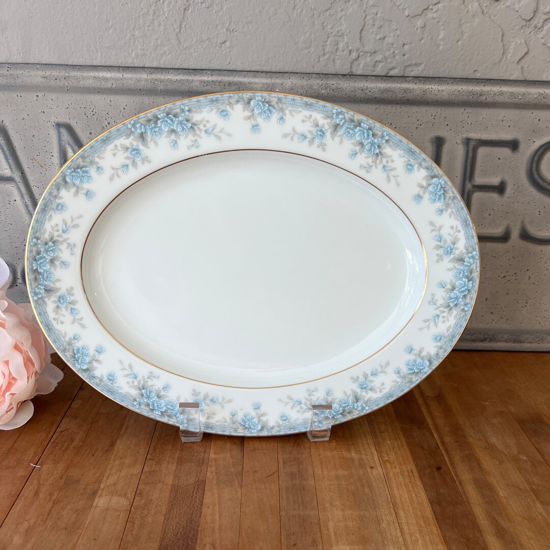 Vintage Blue and White Platter, Noritake Avalon China Serving Plate, 11 ...