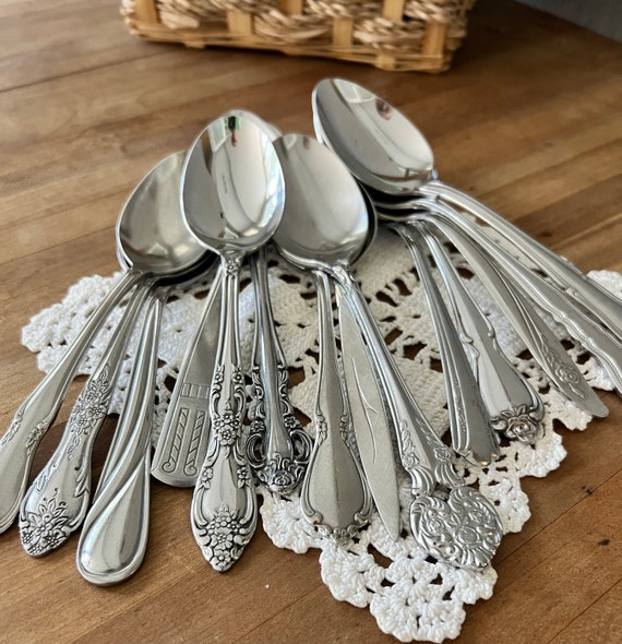 Vintage Mismatched Stainless Soup/table Spoons Eclectic - Etsy