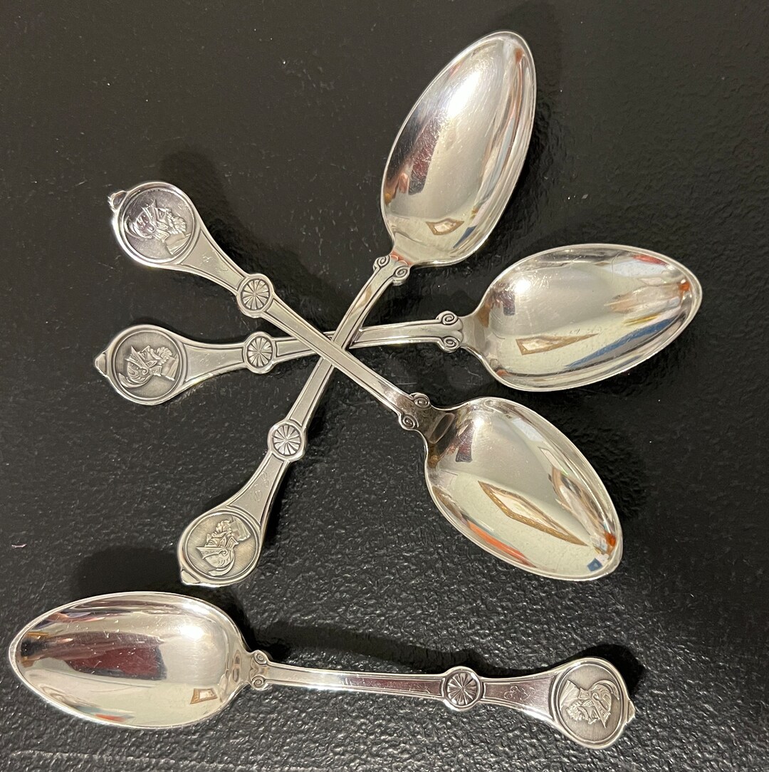 4 Roman Medallion Silverplate Teaspoons by Reed & Barton - Etsy