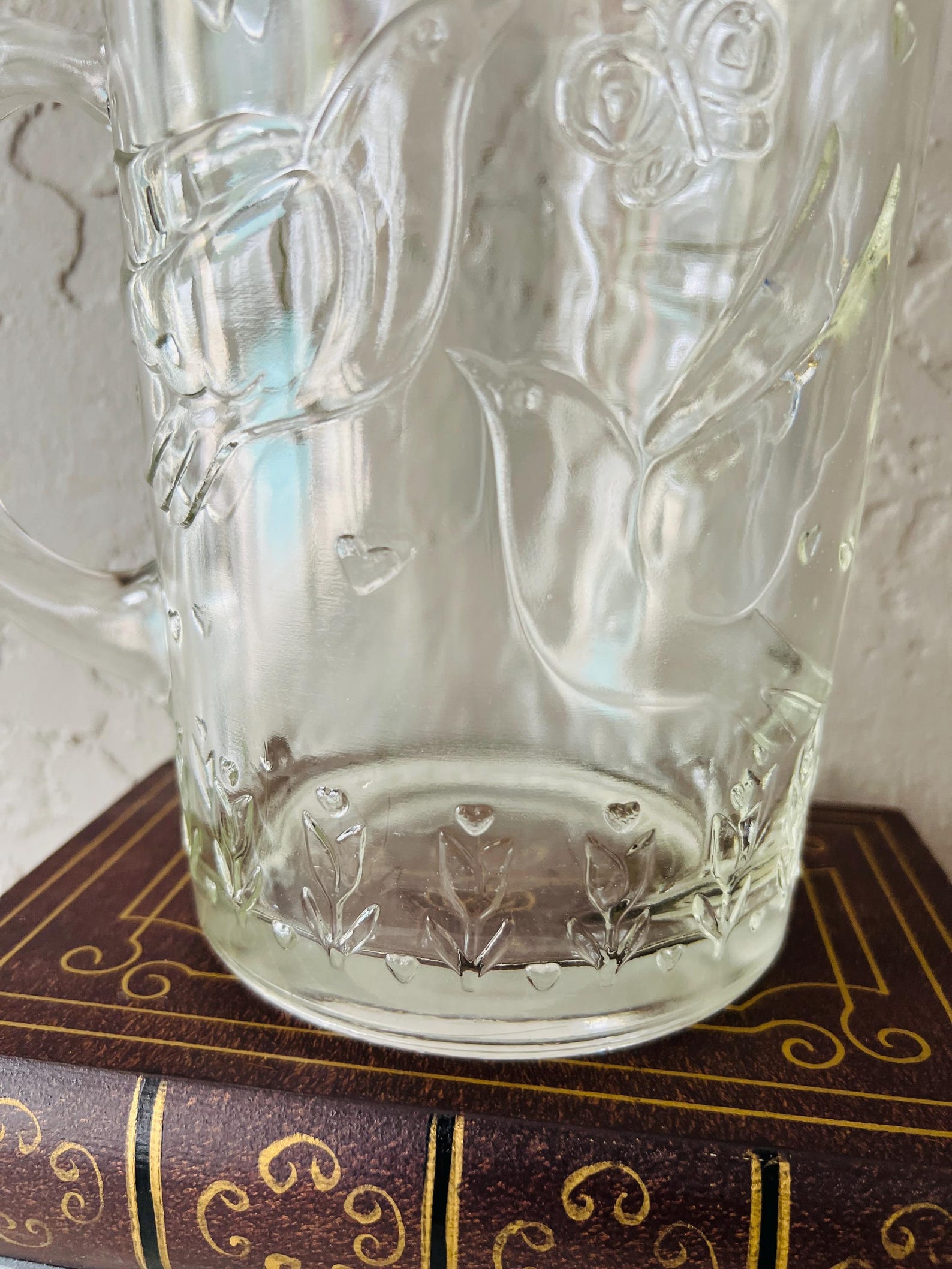 Vintage Indiana Glass Pitcher: Spring Garden Birds & Butterflies - Etsy