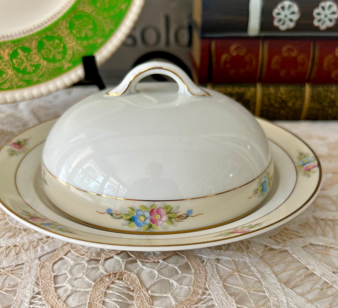 Noritake Round Butter Dish: Vintage Sedan Hand-painted Serveware - Etsy