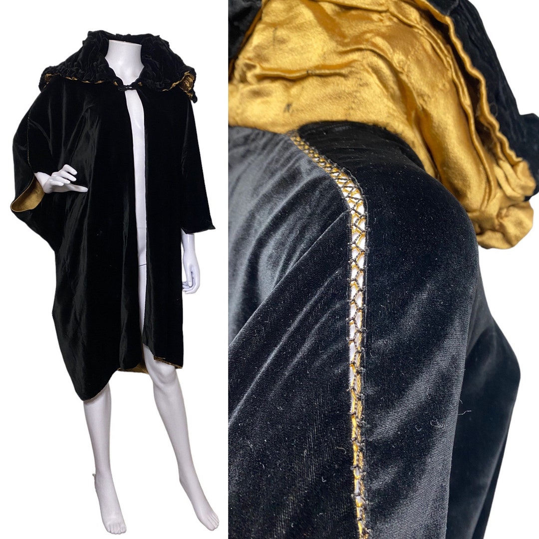 1920s Kimono Sleeved Opera Coat With Gold Silk Lining - Etsy