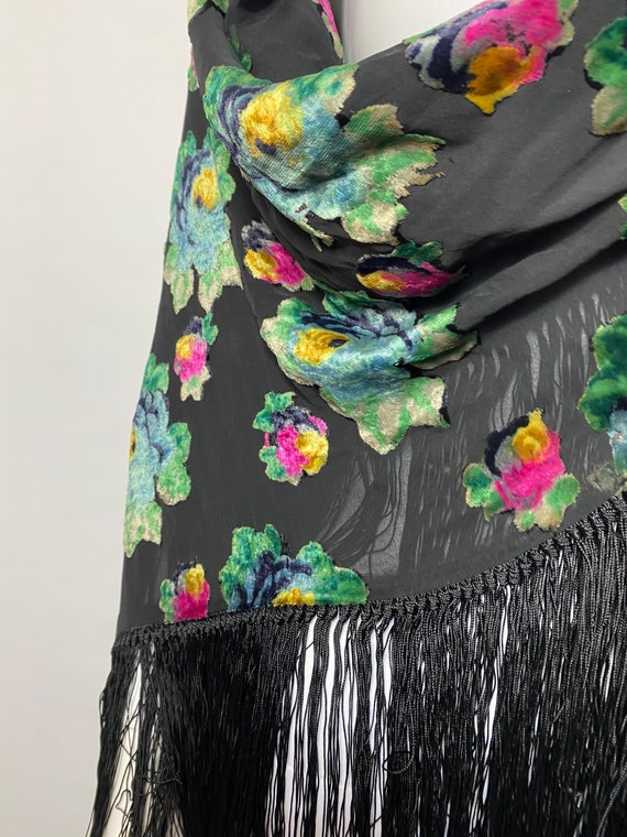 1920s devore shawl, devoré - Gem