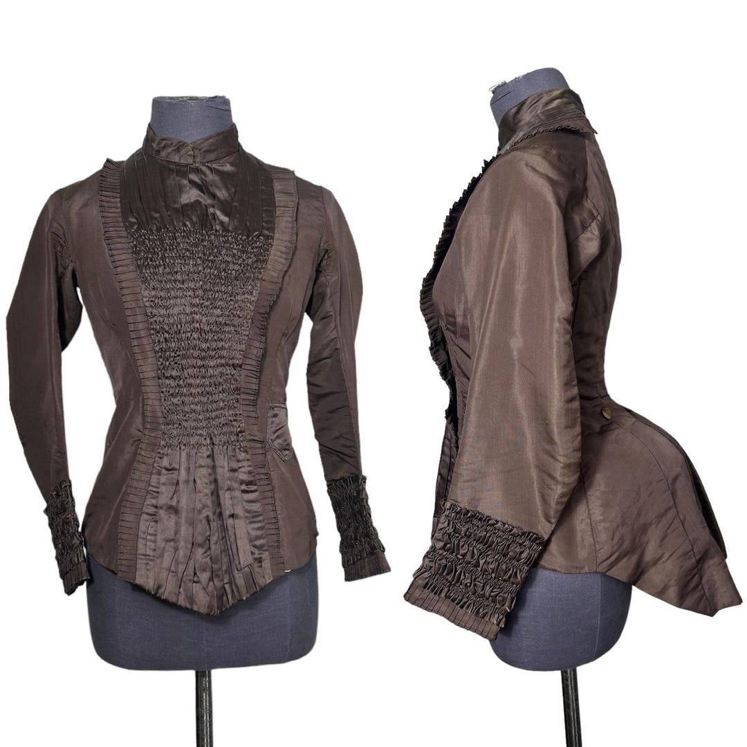 Victorian Bodice C1880s, Brown Silk Bustle Back - Etsy