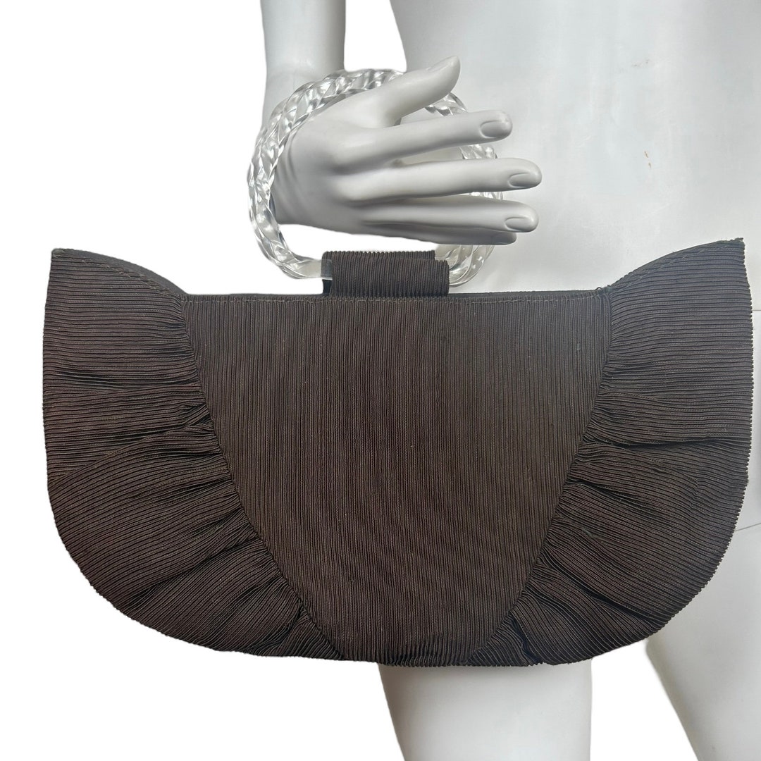 1940s Grosgrain Bag With Lucite Handles and Plastic Zipper - Etsy