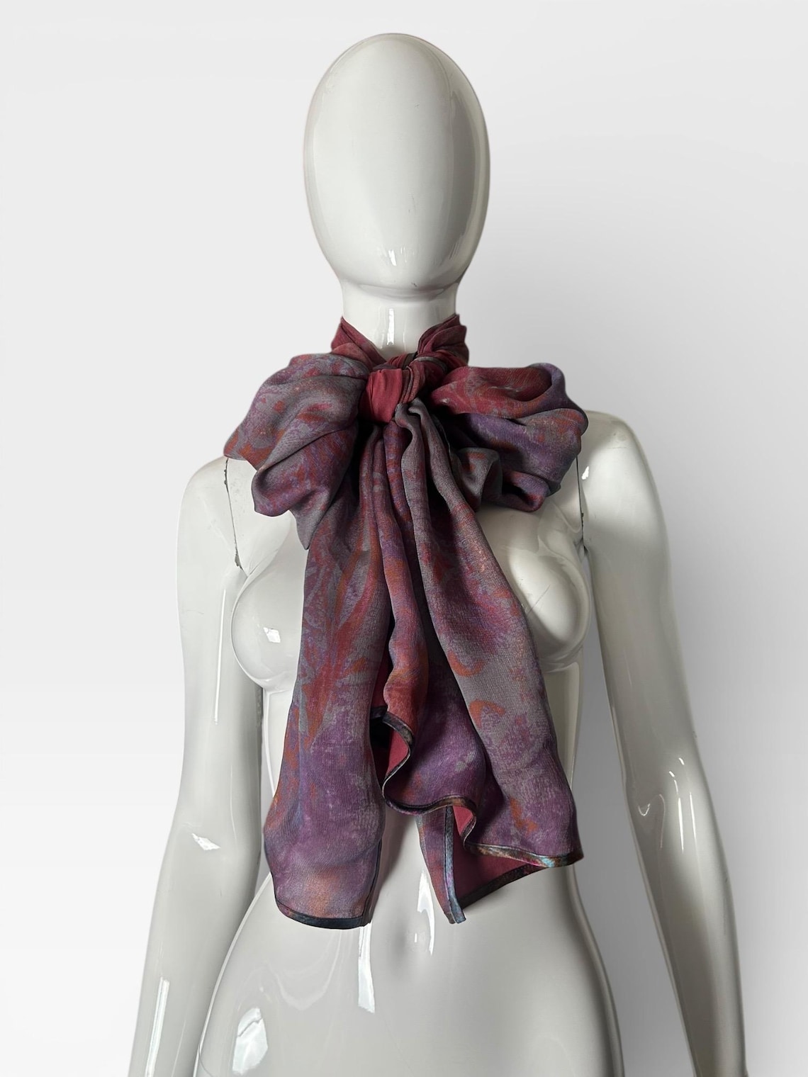 Vintage Screen Printed Silk Scarf - Etsy