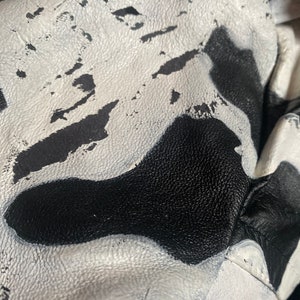 Vintage 90s Biker Jacket, Hand Painted Cow Print - Etsy
