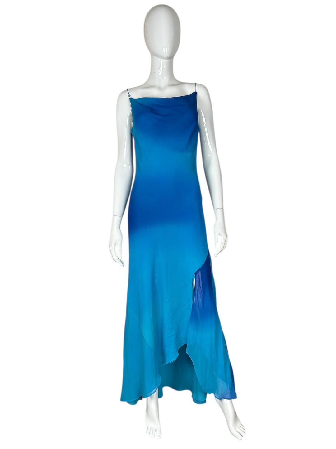 1990s YK2 Chiffon Slip Dress in Ocean Shades - Etsy