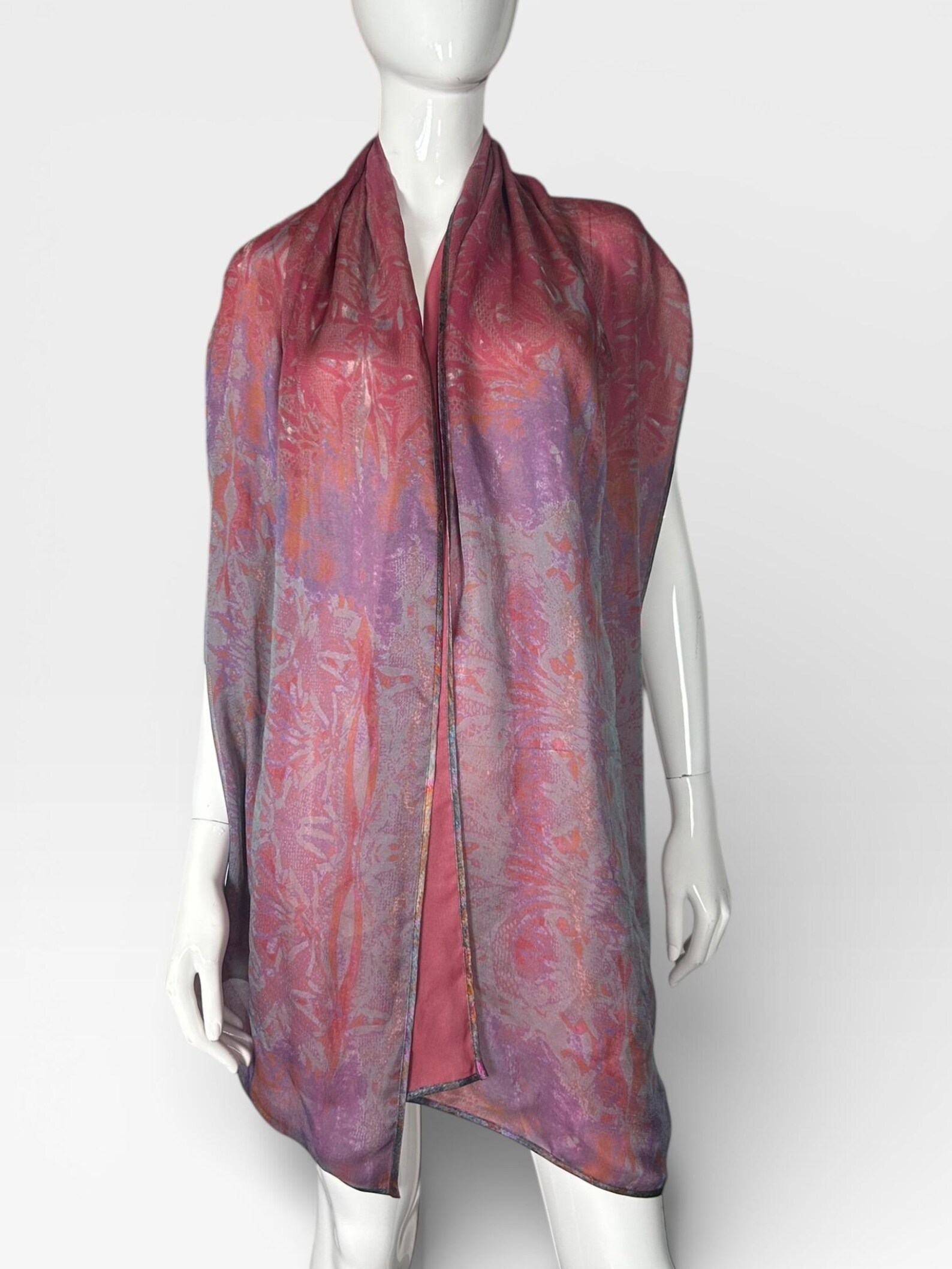 Vintage Screen Printed Silk Scarf - Etsy