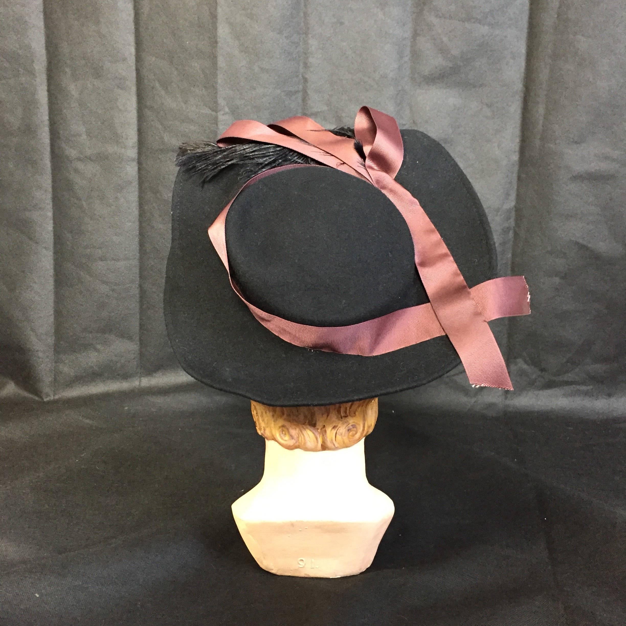 1940s Vagabond Tilt Hat With Ostrich Trim - Etsy