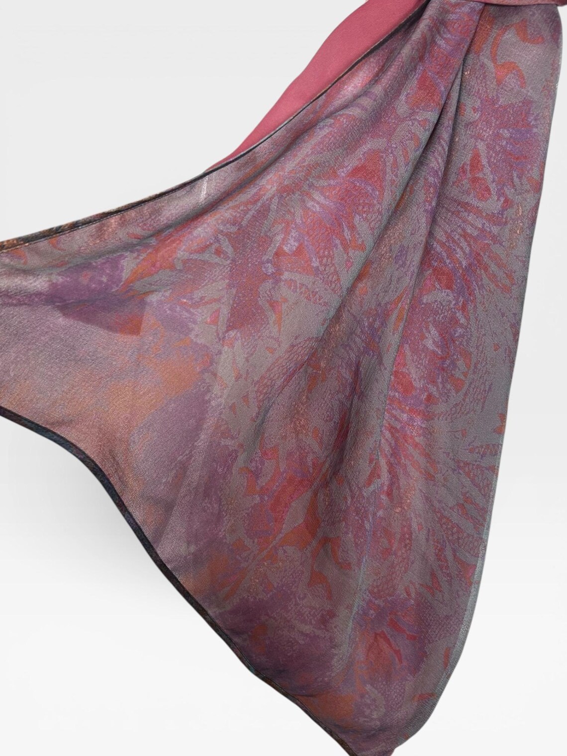 Vintage Screen Printed Silk Scarf - Etsy