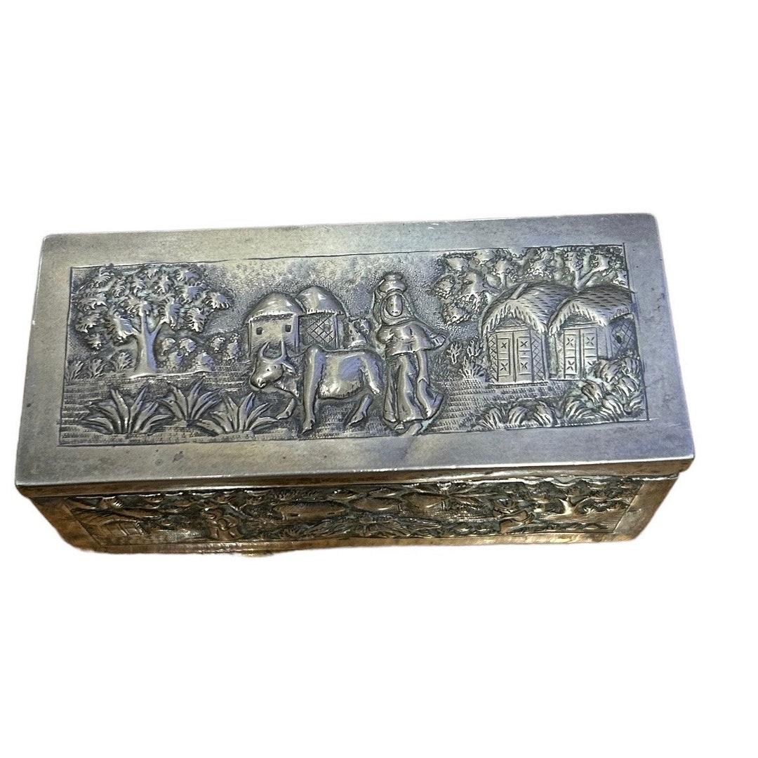 19th Century Indian Silver Box, Grish Chunder Dutt - Etsy