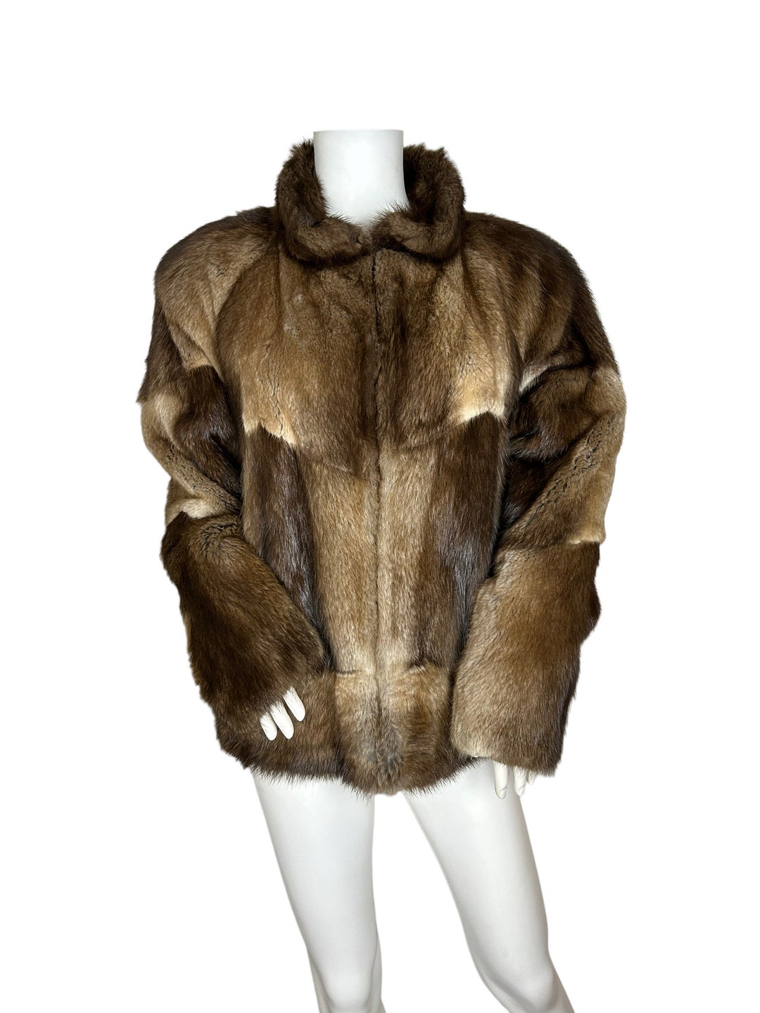 1970s 80s Zip Front Fur Jacket, Dominion Furs - Etsy