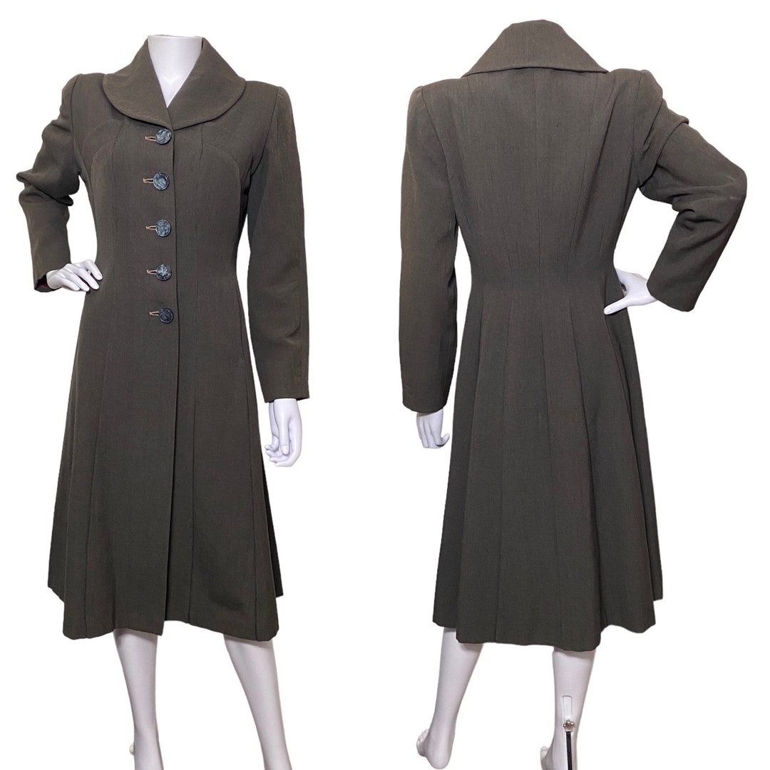 1940s Princess Coat, Grey Fit and Flare - Etsy