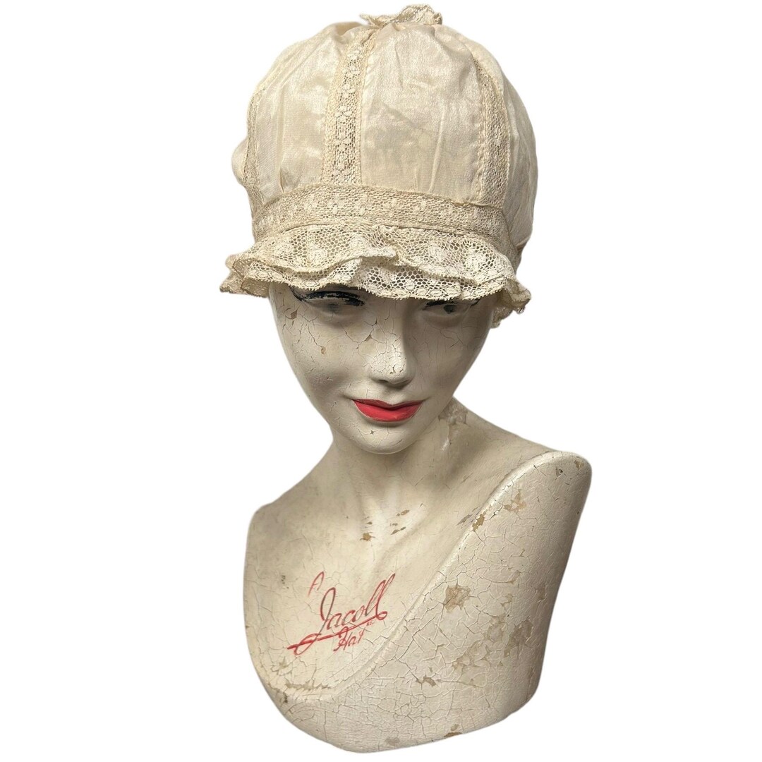 1910s 20s Silk Bed Cap, Boudoir Cap - Etsy