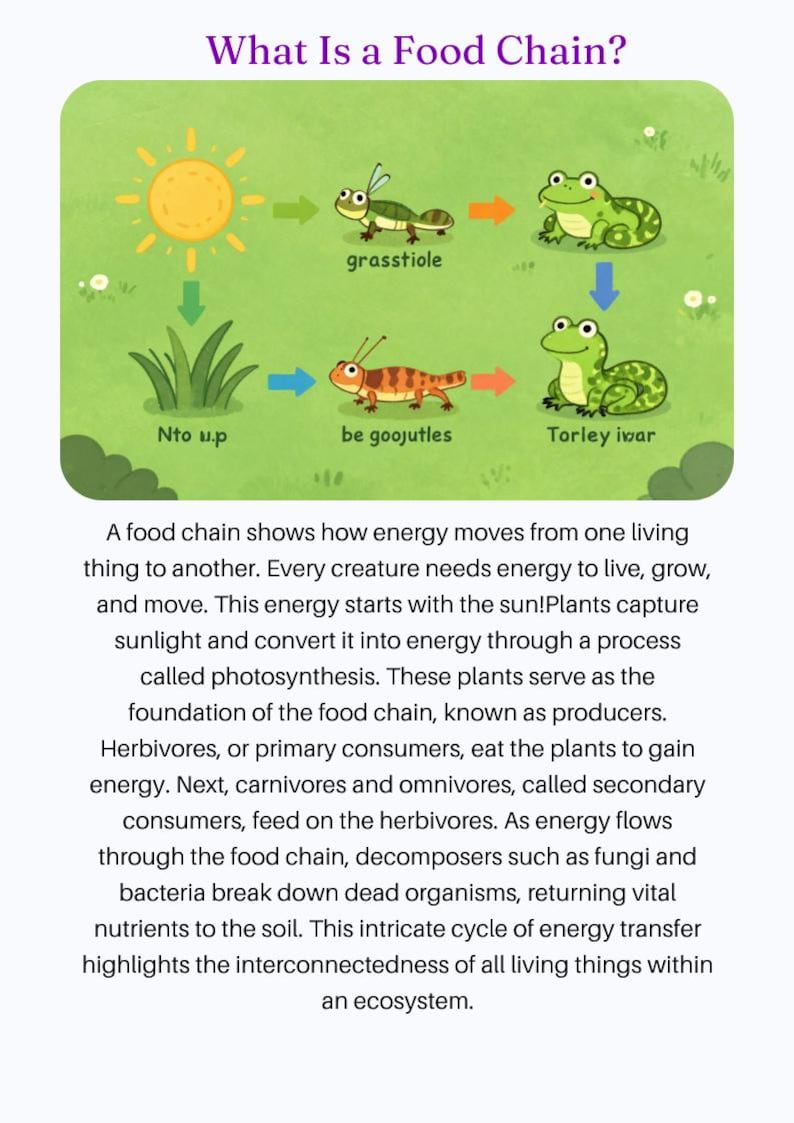 Food Chain, Nature's Energy Cycle - Etsy