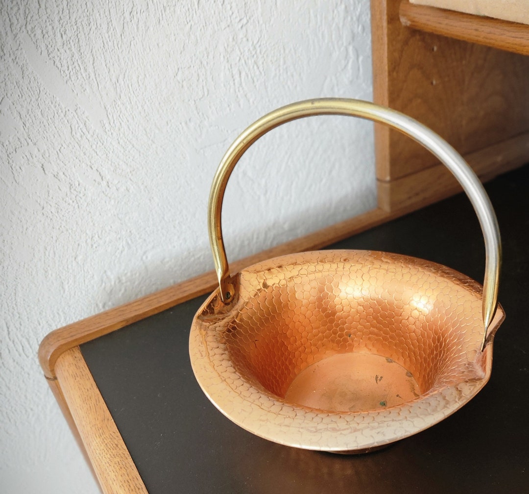 Copper Basket Top Hat Basket Circa 1960s - Etsy