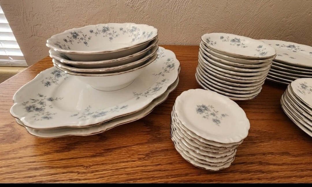 Vintage Bavaria Germany Blue Garland China by Johann Haviland - Etsy