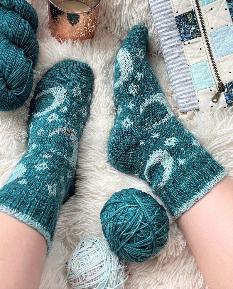 DIGITAL KNITTING PATTERN - Magic of the Cosmos - Toe up Sock Pattern ...