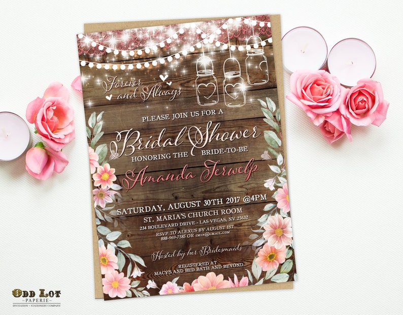 Floral Bridal Shower Invitations Boho Chic Invite Printable | Etsy
