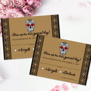 Skull Wedding Invitation Suite: Gothic Sugar Skull Invites (DIY ...