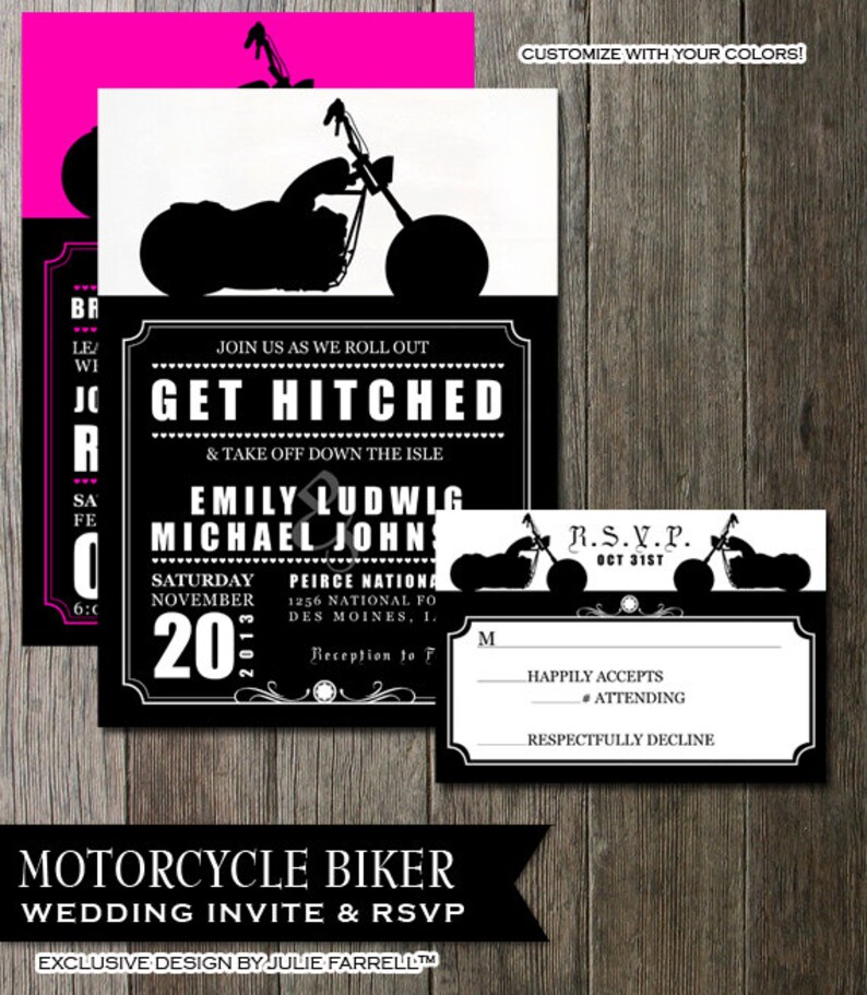 Biker Motorcycle Wedding Invitation DIY Printable Digital - Etsy