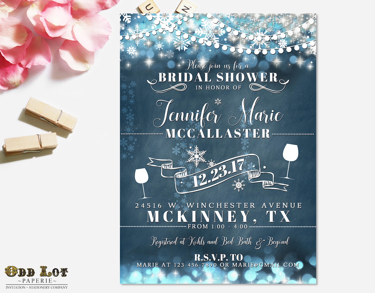 Snowflake Wedding Invitation Set Winter Wedding Invitations - Etsy