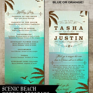 Tropical Beach Wedding Programs Destination Wedding Programs Any Color ...