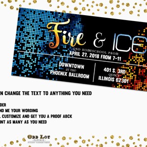 Fire and Ice Party Invite Printable Fire and Ice Homecoming Themed ...