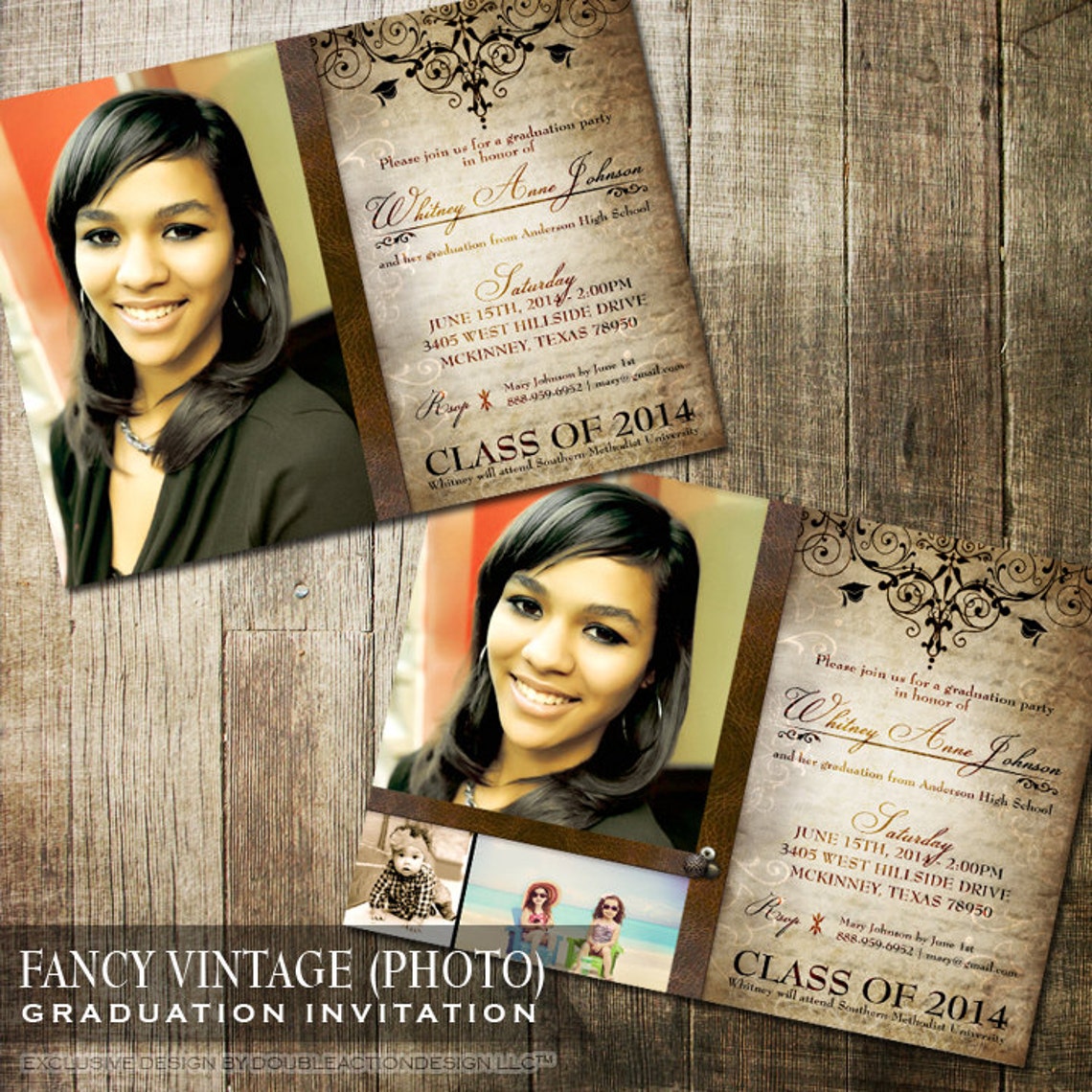 Rustic Graduation Invitation Photo Grad Invite Old World | Etsy