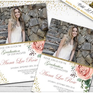 Boho Graduation Party Invitation, Bohemian Floral, Floral Graduation ...