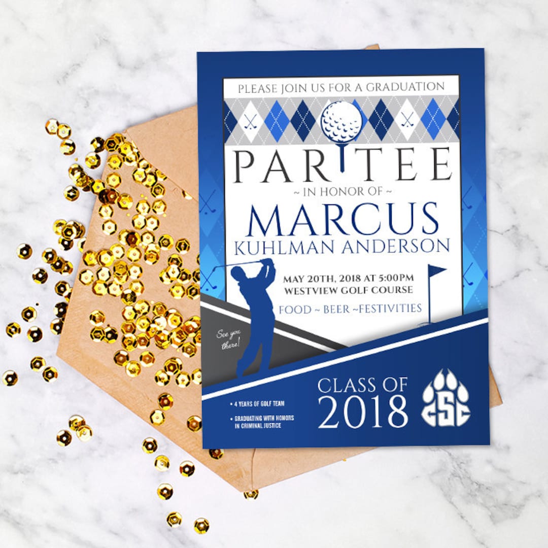 Golf Graduation Party Invitation: High School or College (printable) - Etsy