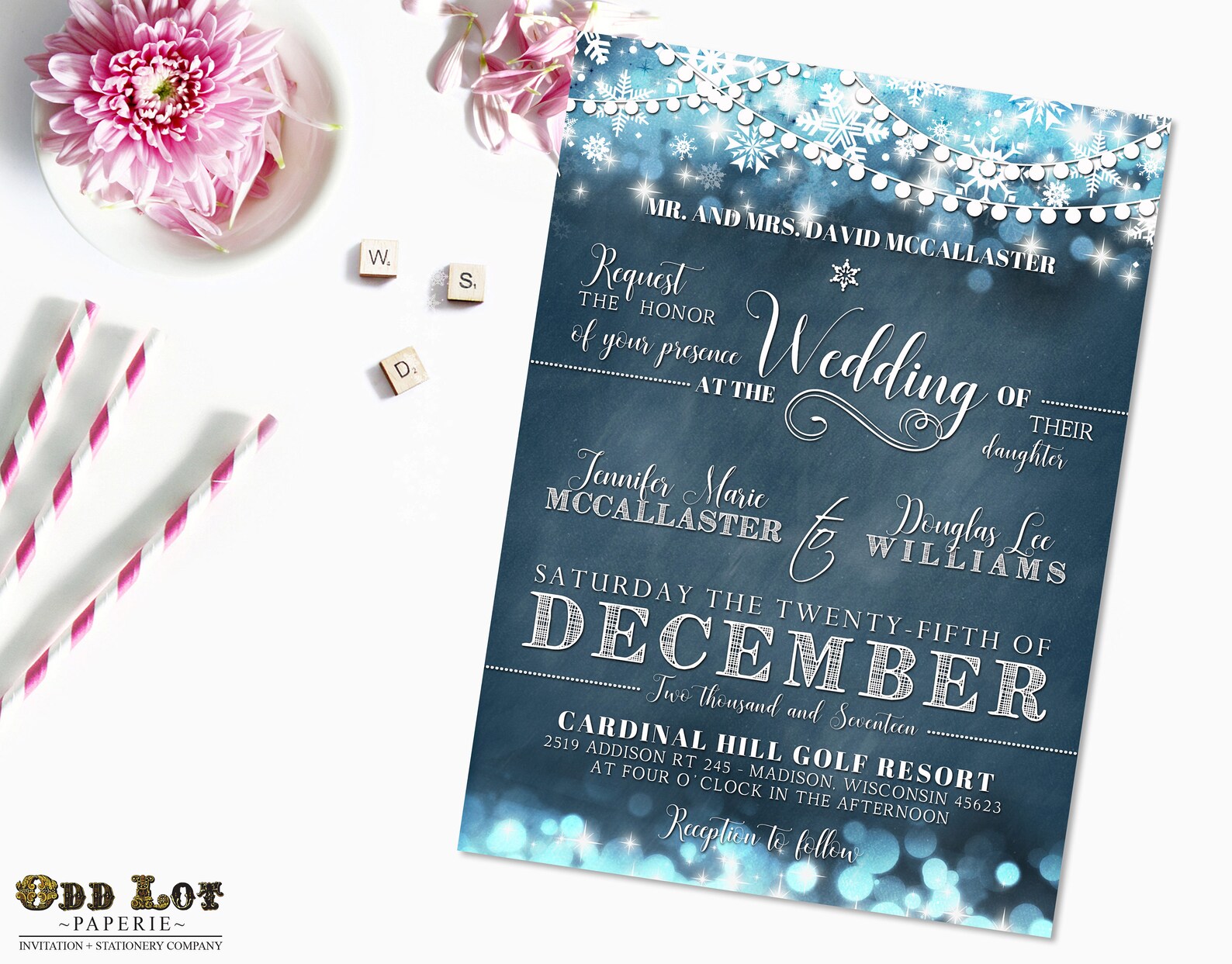 Snowflake Wedding Invitation Set Winter Wedding Invitations - Etsy