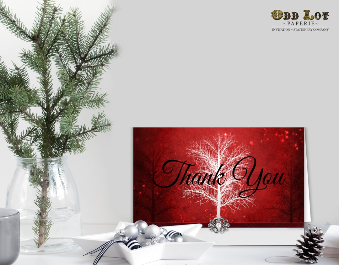 Winter Thank You Cards, Printable Thank You Card, Winter Wonderland ...
