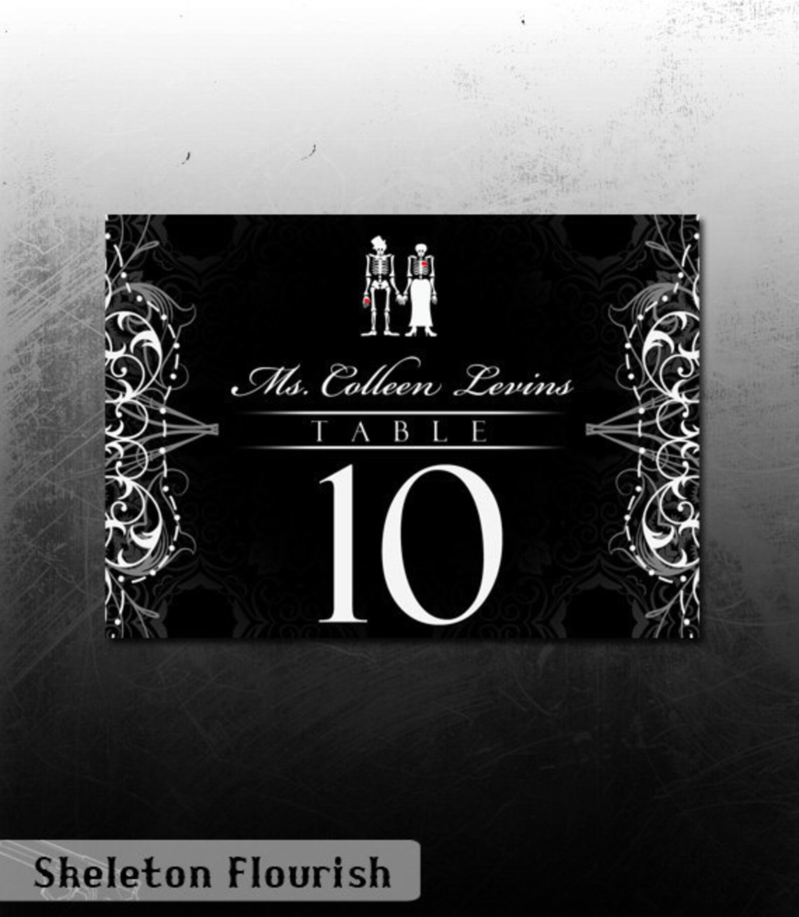 Black Goth Skeleton Bride and Groom & Flourishes Digital - Etsy