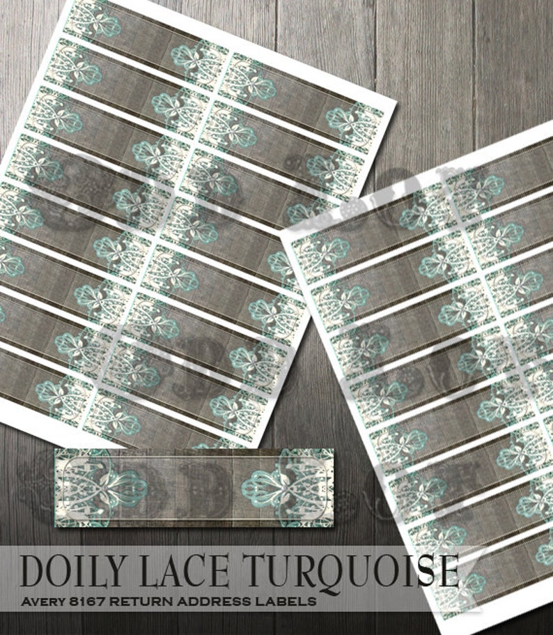 Rustic Turquoise Address Label DIY Avery Labels for Printing - Etsy