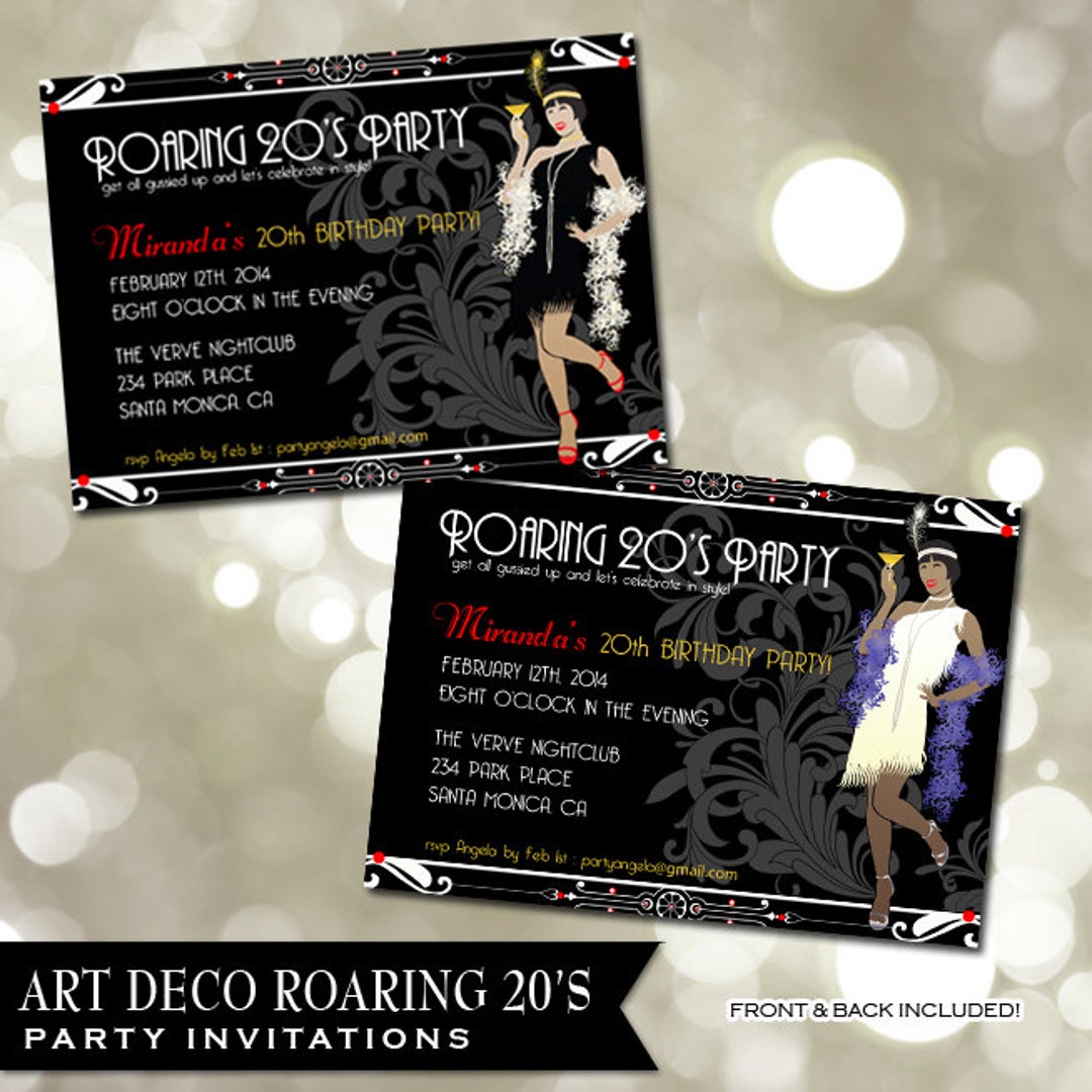 Roaring 20's Invitation, Party Invite, Birthday Invitation, Event ...