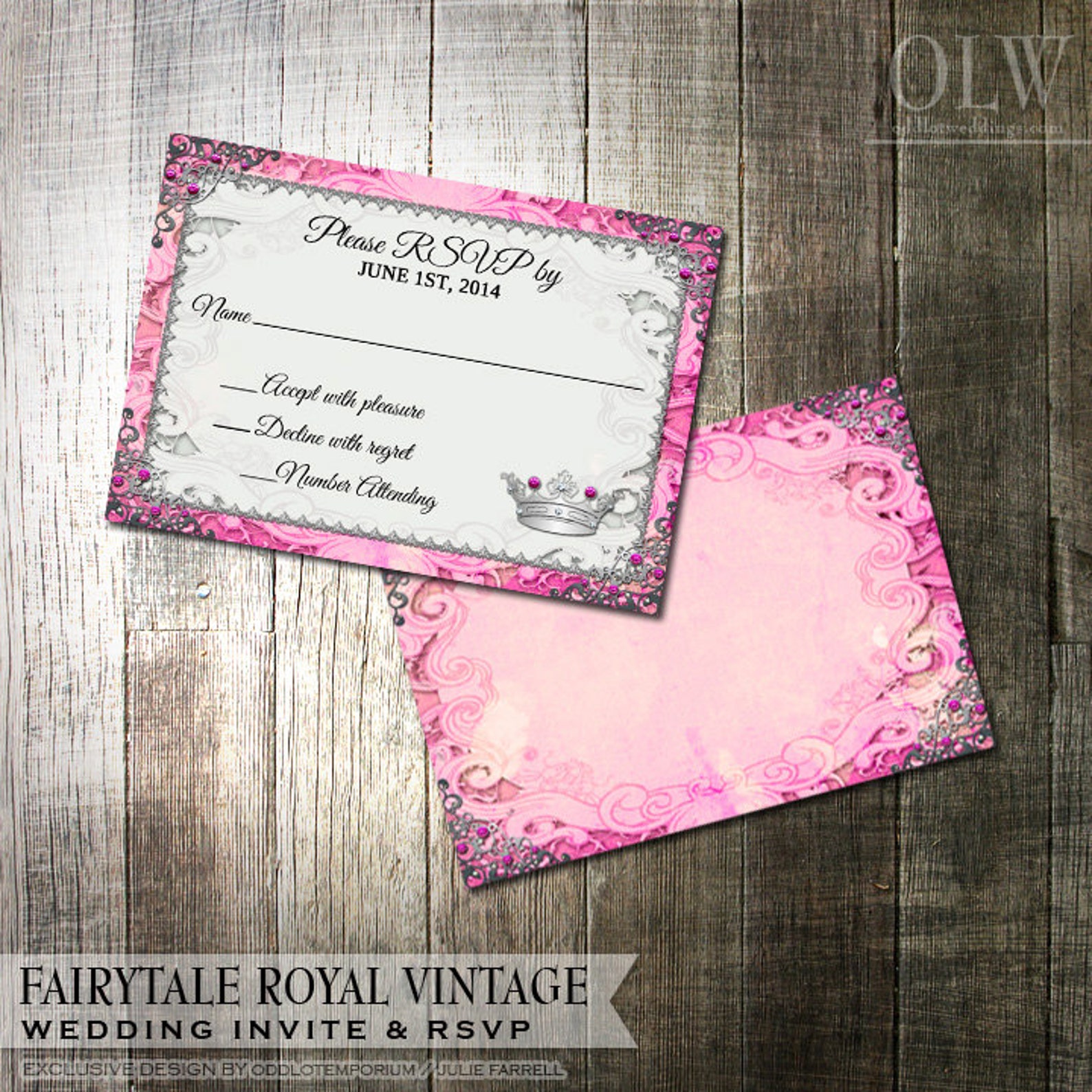 Fairytale Princess Wedding Invitation and RSVP Digital or Printed ...