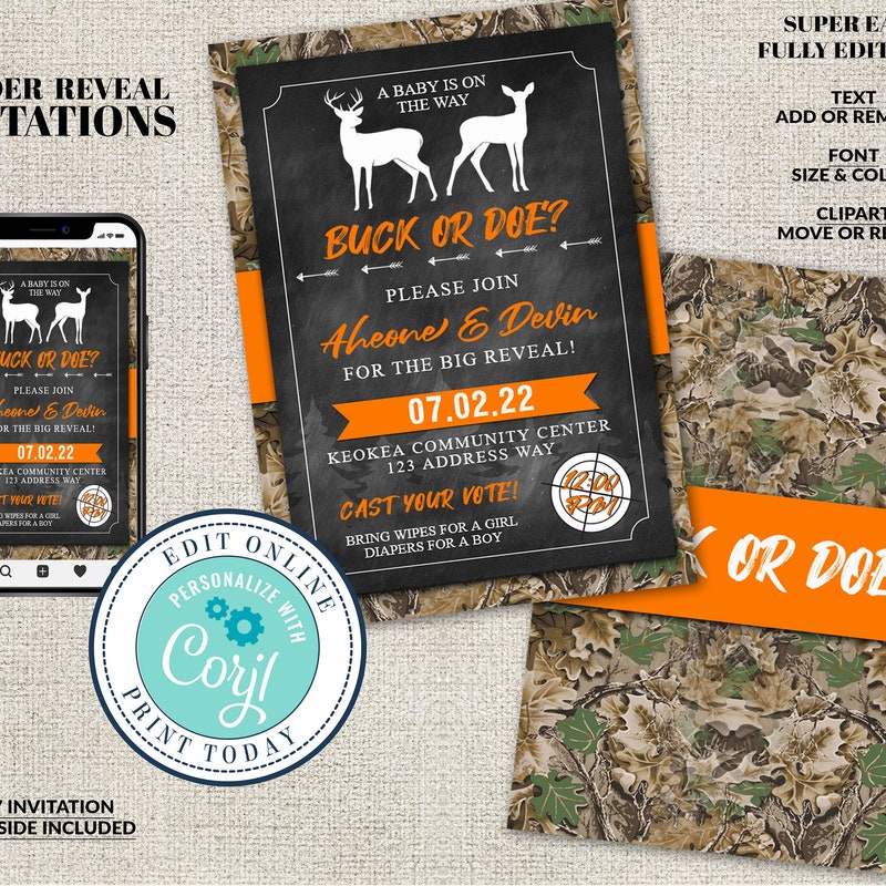 Deer Gender Reveal - Etsy