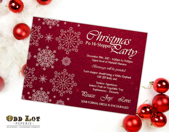 Snowflake Christmas invitation, Printable Christmas Invites, Snowflake ...