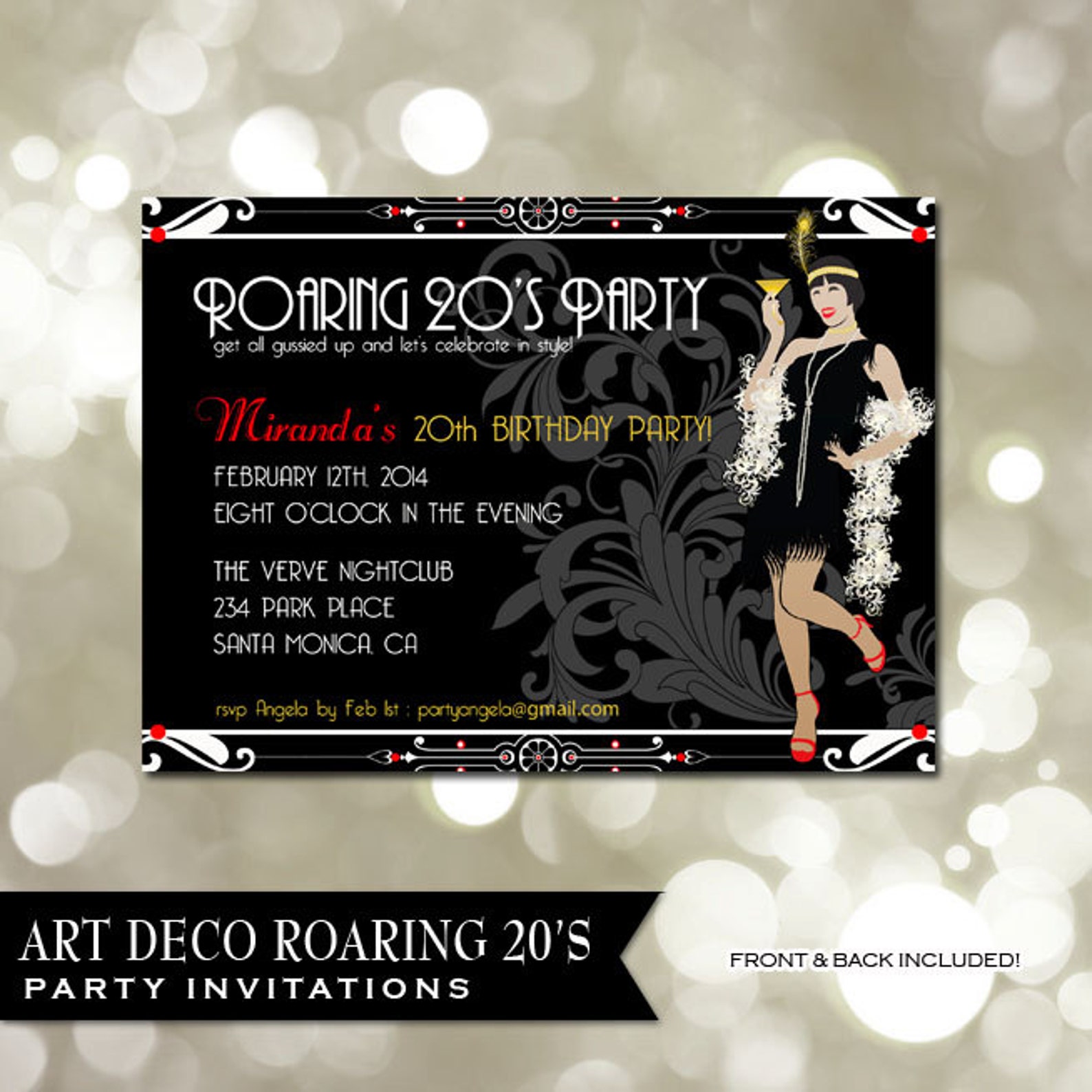 Roaring 20's Invitation Party Invite Birthday - Etsy
