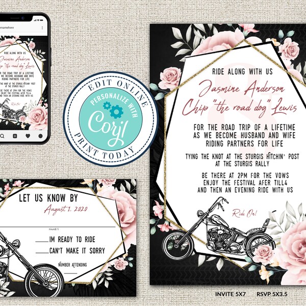 Motorcycle Wedding - Etsy