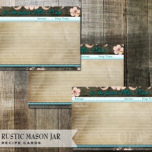 Rustic Mason Jar Bridal Shower Invitation Set: Wood & Floral Design ...