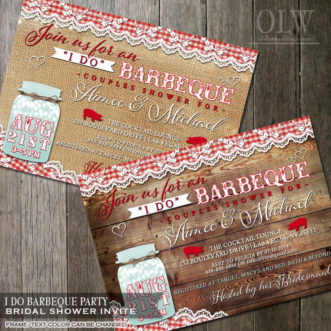 I Do BBQ Bridal Shower Invitation: Rustic Wedding Rehearsal (digital ...