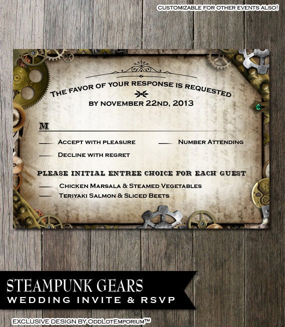 Steampunk Wedding Invitation Template