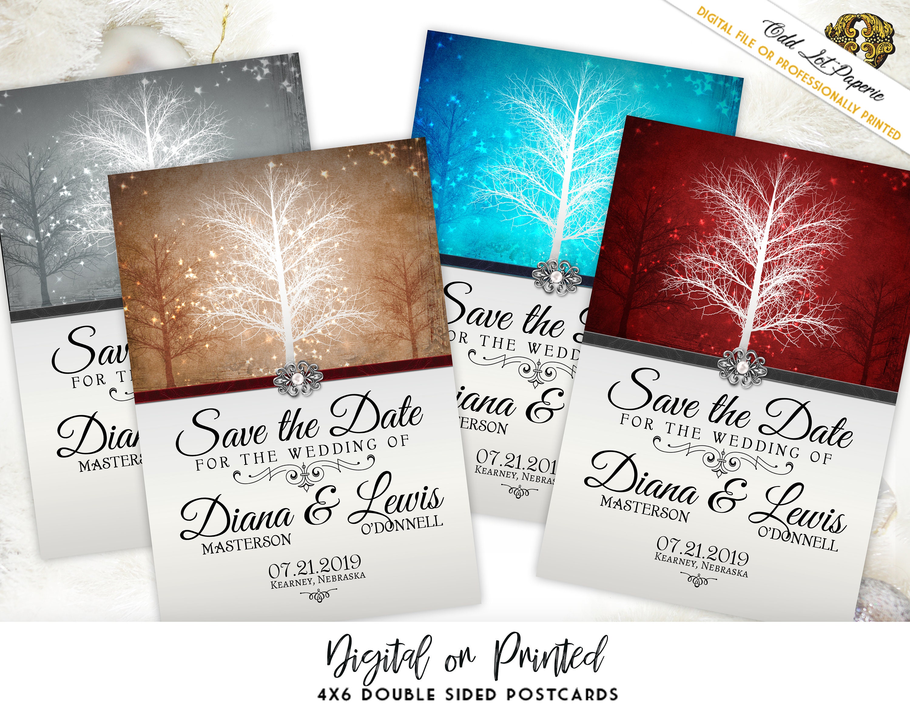 Winter Save the Date Card Winter Wonderland Holiday Save the | Etsy