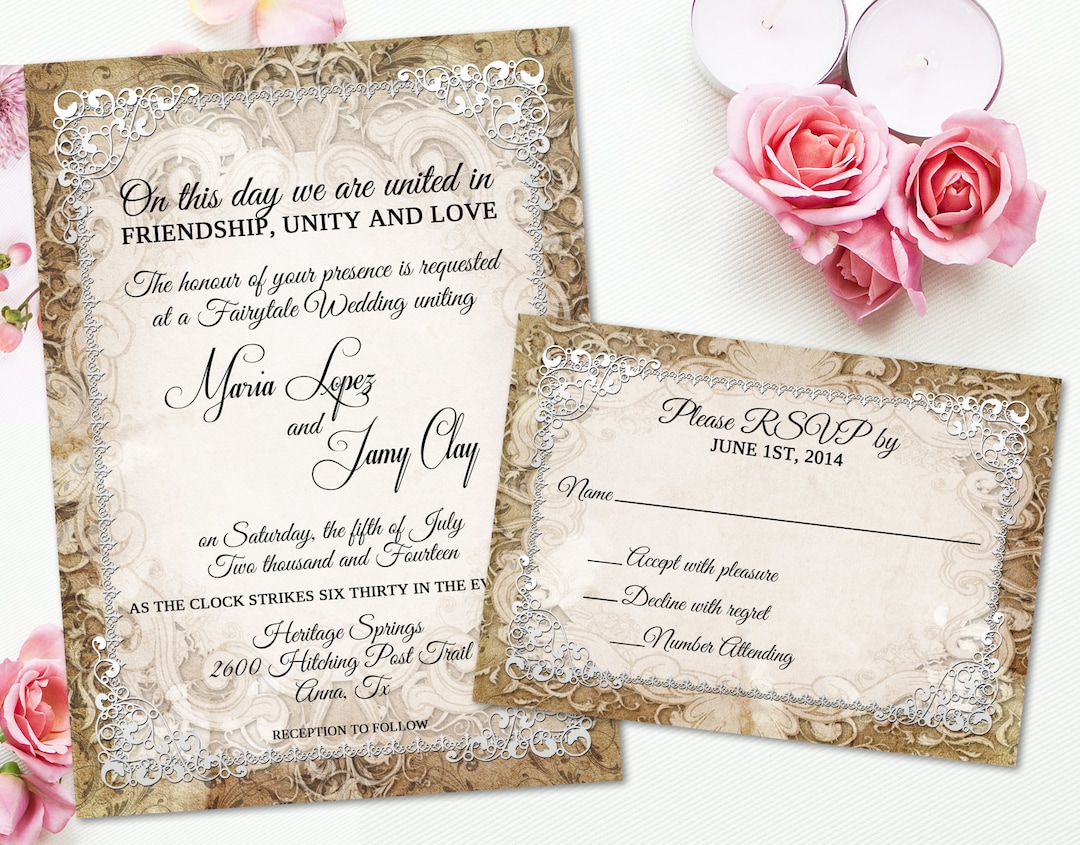 Medieval Wedding Invitation: Rustic Fairytale Printable (PDF) - Etsy